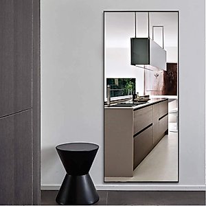 MIRUO 59"x16" Full Length Mirror Wall Mirror Full Length Body Mirror Floor & Full Length Mirrors for Wall Bathroom Mirror Body Mirror Black Mirror Large Mirror Big Mirror
