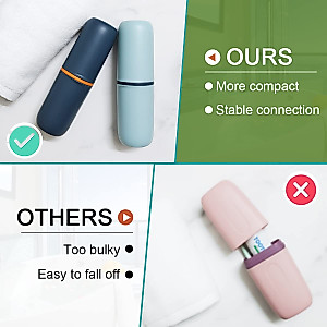 2 Pcs Travel Toothbrush Case Portable Toothbrush Holder, Travel Toothbrush Toothpaste Case with Cup, 7.8 inches Tooth Brush Storage Holder for Traveling, Camping, Business Trip, Home, School, Bathroom