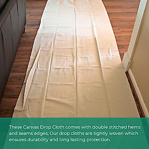 Avalon Home Canvas Drop Cloth 4x5 ft Pack of 1-8oz Painters Drop Cloth for Painting - Canvas Tarps for Floor & Furniture Protection - All Purpose Canvas Fabric Painting Drop Cloths