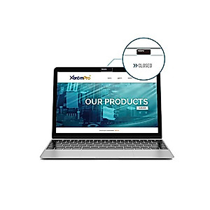 XtremPro Webcam Cover Privacy Shield for Computer, Mac, MacBook Pro, iMac, Laptop, Surfcase Pro, Phone, 0.03 in Ultra Thin Camera Blocker Privacy Shield - Black/Silver (Black)