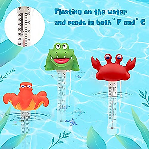 XY-WQ Floating Pool Thermometer, Large Size Easy Read for Water Temperature with String for Outdoor and Indoor Swimming Pools and Spas (Octopus)
