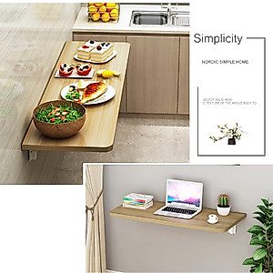 RXBFD Wall Mounted Workbench Wall Hanging Folding Solid Wood Drop-Leaf Table Small Fold Down Kitchen Table Heavy Duty Fold Fown Dining Table Computer Desk