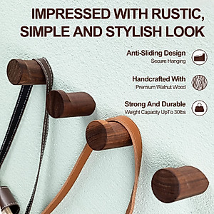 Roowest 12 Pack Wood Wall Hooks Natural Wooden Coat Hooks Wall Mounted Handmade Rustic Decorative Hat Hooks Modern Hanging Backpack Hanger for Wall Towel Mug Clothes Holder Heavy Duty Entryway Peg