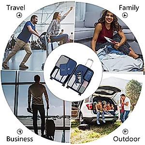 Treonca 8 Piece Packing Cubes for Luggage, Suitcase Cube Organizer,Lightweight Mesh Zipper, Clothes, Shoes, Luggage Organizer (beige)