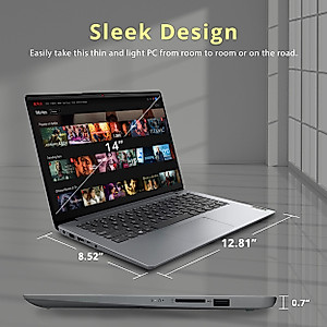 Lenovo 2022 Ideapad 1i 14" HD Laptop, Intel Celeron N4020 Processor, 4GB RAM, 64GB eMMC Flash Memory, Intel HD Graphics 500, HD Webcam, Stereo Speakers, Cloud Grey, Windows 11S, 128GB USB Card