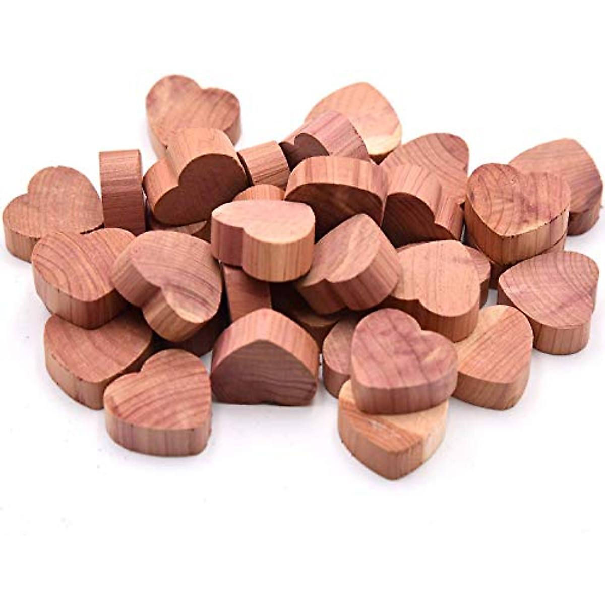 Wahdawn Aromatic Cedar Blocks for Clothes Storage, 100% Natural Cedar Hanger Rings & Hearts Blocks, Storage Accessories Closets & Drawers (40)
