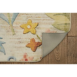 Linon The Anywhere Indoor Outdoor Washable Folly Ivory & Pink 5' X 7' Area Rug