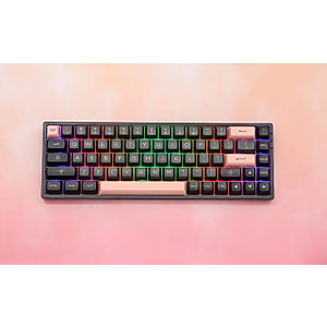 EPOMAKER 3068B Plus Black & Pink 65% Hot-Swap 2.4Ghz Wireless/Bluetooth/Wired Mechanical Gaming Keyboard with RGB Backlight, Double-Shot PBT Keycaps for Gamers/Mac/Win(CS Jelly Pink