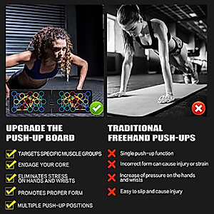 Home Workout Equipment Push Up Board 24 in 1 Multi-Functional Pushup Bar System Fitness Floor Chest Muscle Exercise Professional Equipment Burn Fat Strength Training Arm Men & Women Weights