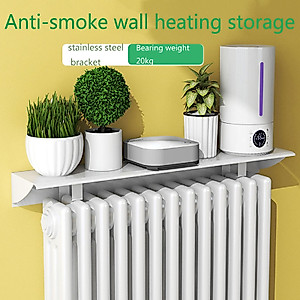 AHDFY Radiator Cover,Radiator Shelf White,Heating Hide-Out Cover, No Drilling Required,Modern Cabinet Top,Universal Radiator Shelf Bracket,for Living Room Bedroom Hallway Decor Display Heater,85cm