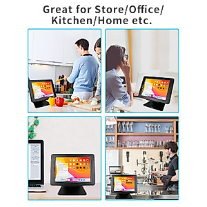 CarrieCathy Desktop Anti-Theft Security Kiosk POS Stand Holder Enclosure for 2022 2021 2020 iPad Pro 11", 10.9" 2022 iPad Air 5, 2020 iPad Air 4, Flip & Rotate
