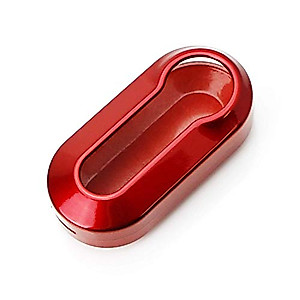 iJDMTOY (1) Exact Fit Gloss Metallic Red Smart Remote Key Fob Shell Compatible With FIAT 500 500L 500X Abarth 3-Button Folding Blade Key