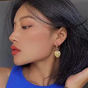 18k Gold Heart Earrings 925 Silver Needles, Lightweight Thick Open Mouth Hoop | Women's Gold Hoop Earrings