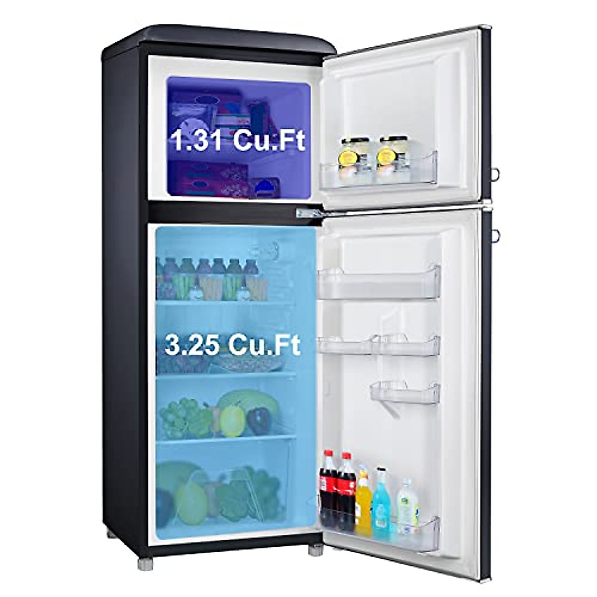 Galanz GLR46TBKER Retro Compact Refrigerator - Efficient Cooling