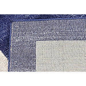 Unique Loom Del Mar Collection Area Rug - Maria (7' 1" x 10' Rectangle, Navy Blue/ Ivory)