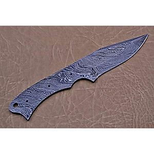 4 Pieces Set of 7.5 and 8 and 9 inches Long Hand Forged Damascus Steel Blank Blade Skinning Knife Set, Knife Making Supplies, 3 to 4.5 inches Cutting Edge, Compact Pocket Knife Blanks