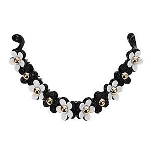 Banana Clip Flower Banana Hair Clips Acrylic Toothed Ponytail Holder Strong Tension Hair Claw Flower Barrette for Women Girls, Black