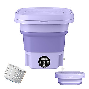 8L Portable washing machine, Mini washing machine, Foldable Bucket Washer for Washing Baby Clothes, Underwear, Suitable for Camping, RV, Travel, Small Spaces, Lightweight