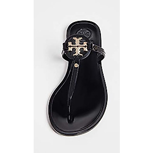 Tory Burch Women's Mini Miller Thong Flip Flops, Perfect Black, 7 Medium US