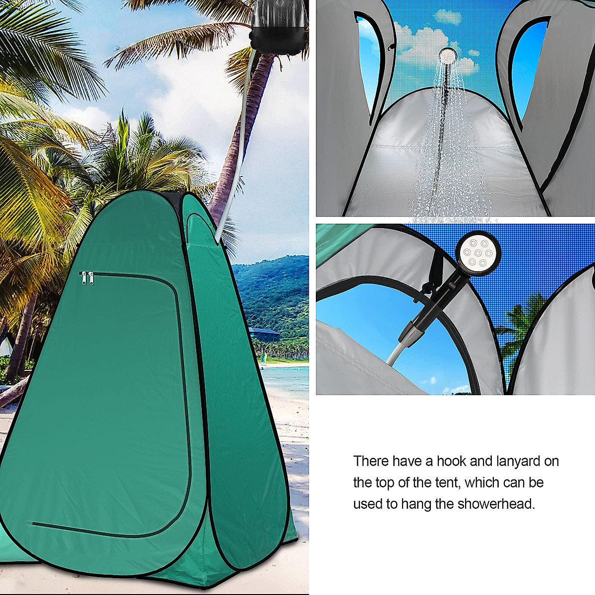 anngrowy Shower Tent Pop-Up Privacy Tent Camping Portable Toilet Tent Outdoor Camp Bathroom Changing Dressing Room Instant Privacy Shelters for Hiking Beach Picnic Fishing Potty, Extra-Tall 2 Colors