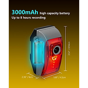 SYNAGY Rear Bike Light Camera Combo, 1080P Full HD, 32GB Memory Card Included, Built-in Rechargeable Battery, Rear Cycling Camera with Tail Light