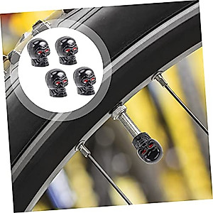 Vaguelly Automotive Wheels 8 pcs Valve Cap Skull Tire Pressure Cap Skull car Accessories for car accesories Stem Covers Motorbike Tyre Dust Caps Mountain Bike Copper core Alien