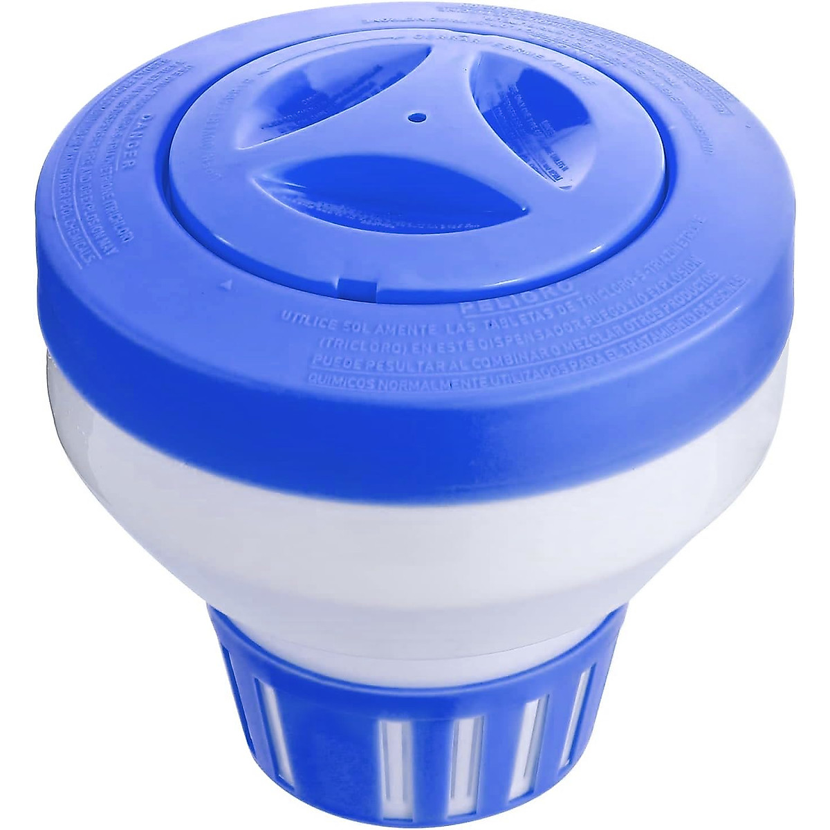 Large Floating Pool Chlorine Dispenser ，Chlorine Holder Floater with Large Capacity Fits 3 inch Tablets, Heavy-Duty Thicker Walls, Release Adjustable for Above Ground Pool, Spa（Blue