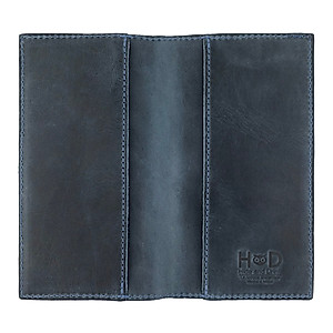 Hide & Drink, Checkbook Cover, Minimalist Organizer, Check Presenter, Bill Holder for Waiter and Waitress, Restaurant Accessories, Full Grain Leather, Handmade, Slate Blue