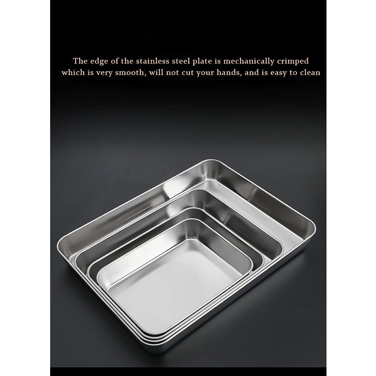 Stainless Steel Baking Sheet With Rack,Cookie Sheets and Non-stick Cooling Rack,Food Grade Material Baking Pan Tray For Oven,Extra Rectangle Size Baking sheet,Warp Resistant&Heavy Duty&Non Toxic (XL)