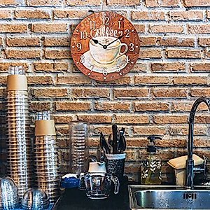 La Crosse Clock 404-2631C-INT 12-Inch Round Coffee Decorative Quartz Analog Wall Clock