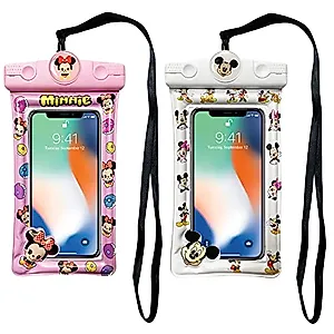 Waterproof Case Catoon Mini Mouse,Waterproof Phone Pouch Compatible for iPhone 13 12 11 Pro Max XS Max XR X 8 7 6S Samsung Galaxy s10 S22 S21 S20 Google Up to 7.8", IPX8 Cellphone Dry Bag Blue