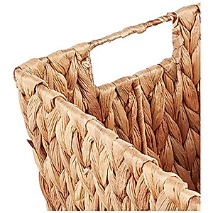 Trademark Innovations Hyacinth Storage Basket with Handles, Rectangular (Set of 4, 11.5")