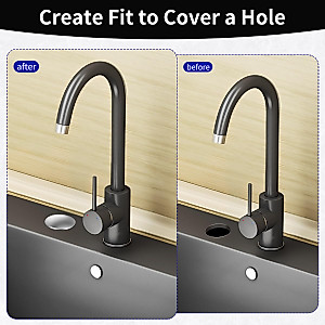 2 Inch Kitchen Sink Hole Covers, Faucet Hole Cover Stainless Steel Wash Basin Kitchen Sink Tap Hole Plate Stopper, Sealed Decoration Hole Cover (Silver)