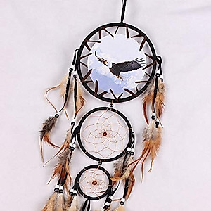 Indian Feather - Home Wall Hanging Decoration Wolf Pattern Ornament Dream Catcher with Feathers Z7 - Accessories Garden Health Weddings Girls Beauty Computers Events Phones Sports Toys El