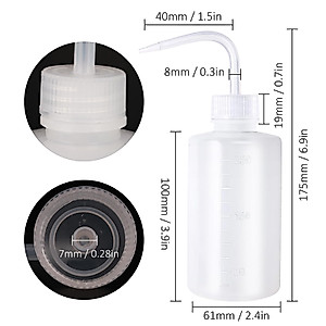 WZPB Wash Bottle Squeeze Bottle 250ml, 4Pcs Rinse Bottle Watering Tools, Plastic Squeeze Washing Bottle, Irrigation Squeeze Sprinkling Can Wash Plant Bottle (250ml / 8OZ)