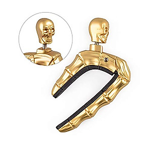 YUEKO Guitar Capo Skull Knob Design Universal 4 5 6 12 Strings Instrument Capos for Electric Classical Acoustic Guitar Bass Ukulele Mandolin Banjo and More(Bronze)