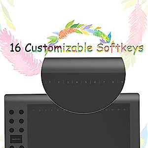 Drawing Tablet GAOMON M106K PRO 10 x 6.25 inches Large Graphic Tablet, Digital Art Tablet Supports Tilt Function with 12 Shortcut Keys, Battery-Free Stylus, Work with Mac, Windows PC & Android