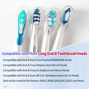 8Pcs Reusable Toothbrush Covers Compatible with Oral B Dual Clean Replacement Brush Heads and Trizon/Pulsonic/Sonic SR 12A 18A Replacement Brush Heads