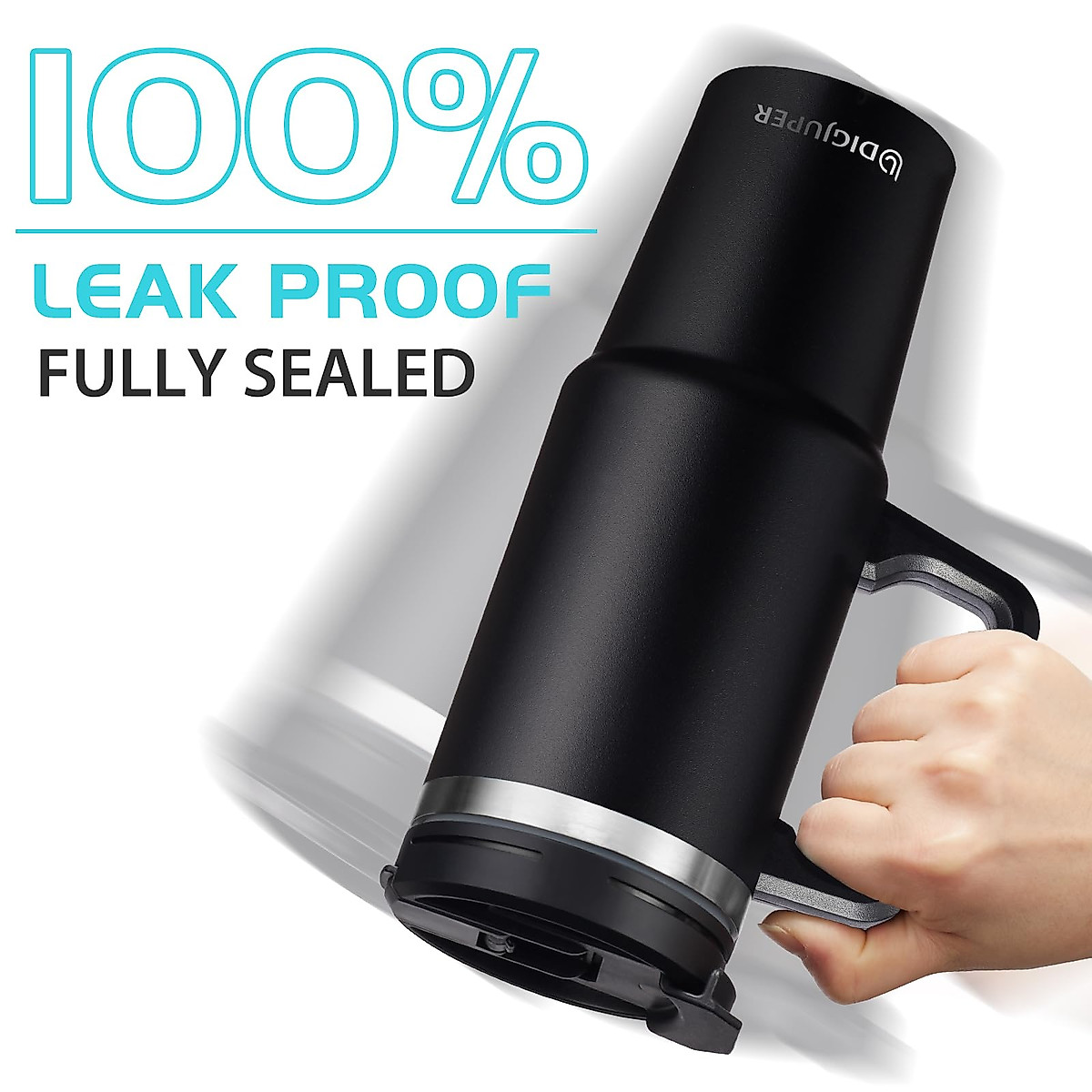 DIGJUPER 30 OZ Tumbler with Handle - Leak-Proof Coffee Mug Insulated Tumbler with Flip & Straw Lid, Carrier Bag, Stainless Steel Water Bottle Fits Cup Holder, Water Cup Travel Tumbler