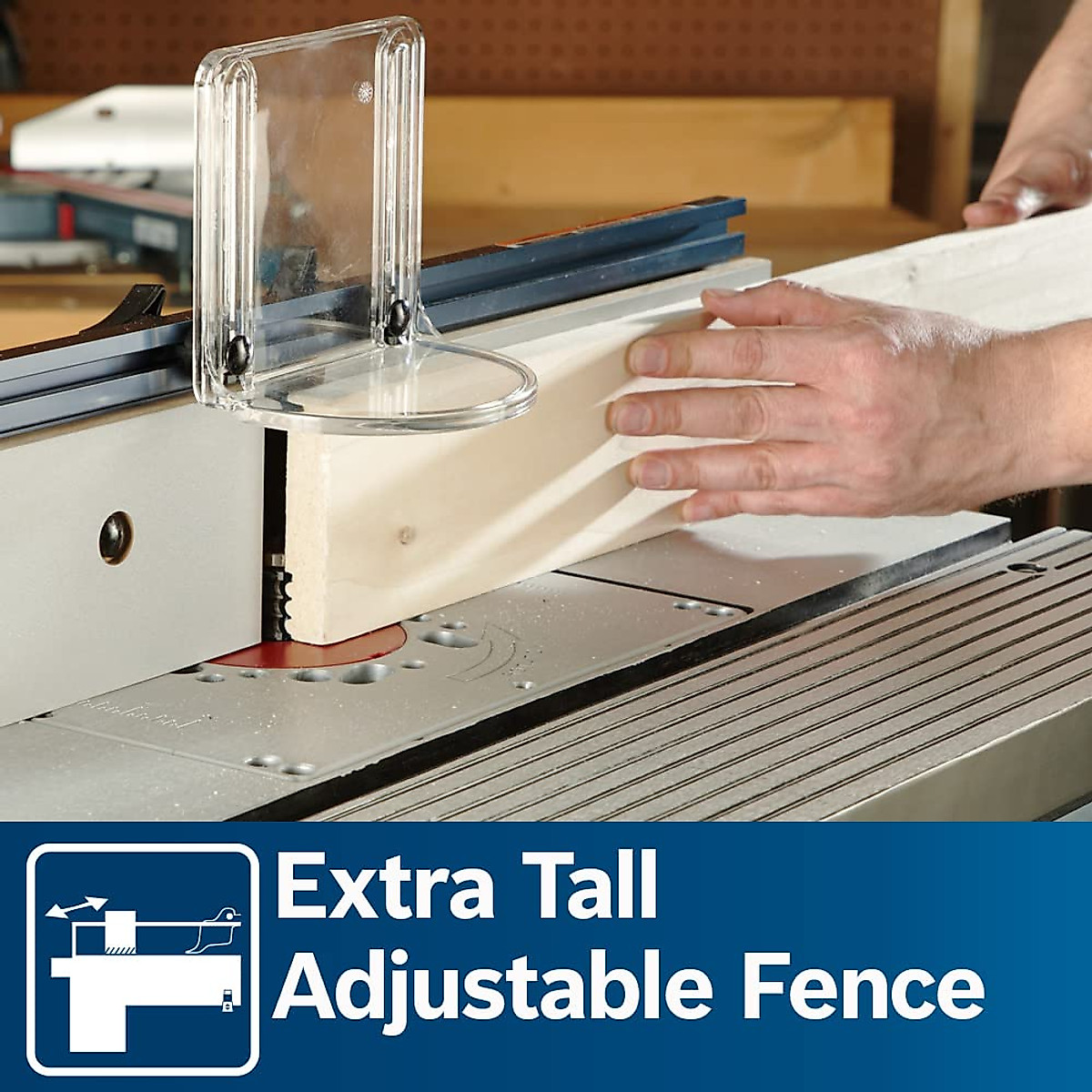 BOSCH RA1181 Benchtop Router Table 27 in. x 18 in. Aluminum Top with 2-1/2 in. Vacuum Hose Port