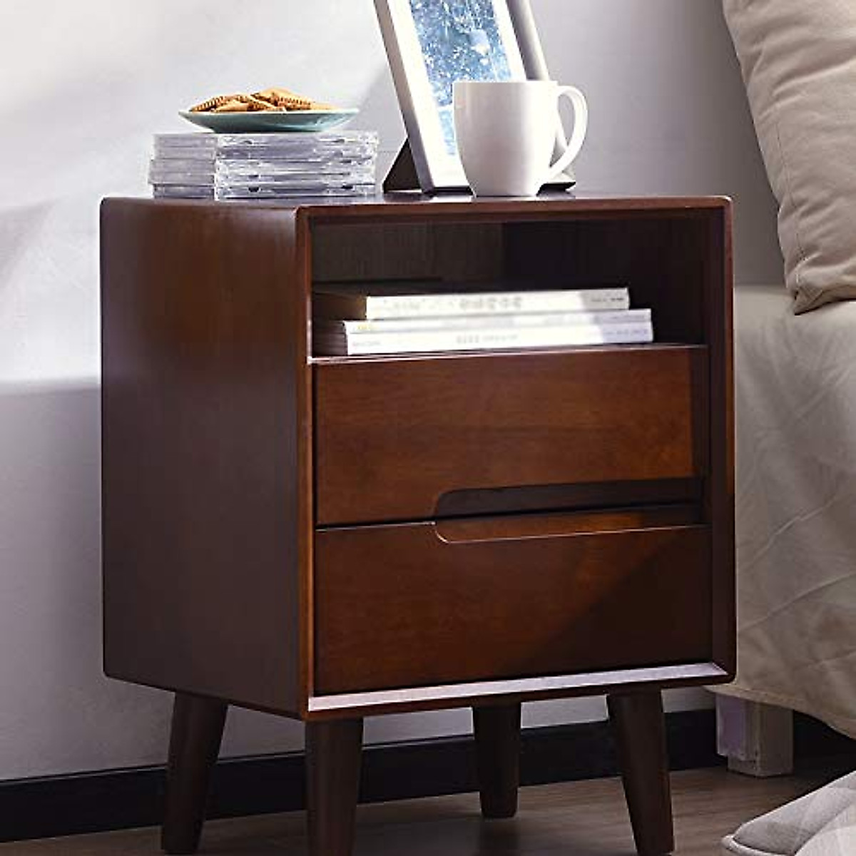 ZHAOLEI All Solid Wood Bedside Cabinet Minimalist Bedside Cabinet, Bedroom Minimalist Locker
