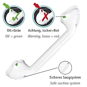 WENKO Wall Grip Secura White 59 cm-with Indicator, 8.5 x 42 x 11.5 cm