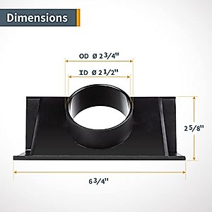 POWERTEC 71733 Full Size Router Bit Guard Kit with Router Table Dust Port | 2.5” ID x 6.5” Dust Collection Adapter