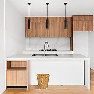 Zerodeko Rattan Trash Can Wicker Woven Waste Paper Basket Bohemian Wastebasket Rustic Farmhouse Laundry Storage Basket for Home Office 30x28cm