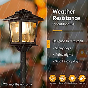 63" Solar Lamp Post Lights Outdoor 2 Pack ,Aluminum Floor Lamp,Waterproof Solar Powered Lights for Garden, Pathway, Yard, Front/ Back Door, Warm White Solar Post Light,Replaceable Bulb, Decoration