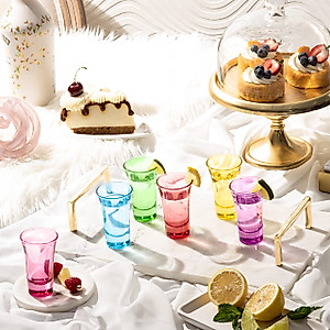 M&N HOME Colorful Shot Glasses - Fun Bachelor Party Decorations or Bar Glasses - 2 ounce Set of 6