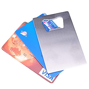 TOPTIE Custom 2 PCS Credit Card Bottle Opener, Laser Engrave Stainless Steel Beer Openers, Fits in Wallet