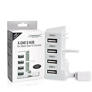 ElecGear USB Hub 2.0 for Xbox One S, 4 Ports USB Expansion Adapter Splitter for Xbox One Slim Video Gaming Console