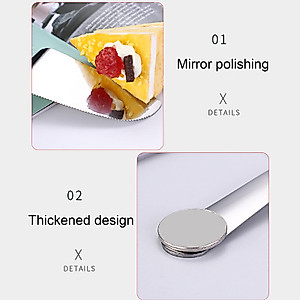 PAPABA Stainless Steel Pizza Shovel Bread Slicer Serrated Edge Cake Pie Server Divider Cake Cutter Knife Dessert Spatula Blue