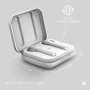 Urbanista Stockholm True Wireless Earbuds 14H Playtime Bluetooth 5.0 with Charging Case, Touch Controls & Dual Mic Earphones Compatible with Android and iOS - White